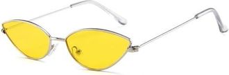 Generic Lunettes De Soleil À Petite Monture En Métal For Homme Et Femme, Idéales For Les Vacances Plein Air(Yellow)