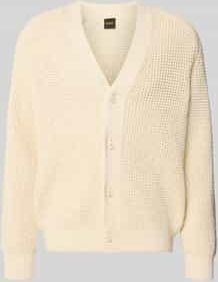 Boss Orange by Hugo Boss Regular Fit Strickjacke aus Baumwoll-Mix Modell Andemo