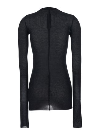 Rick Owens Womens T-Shirt Round Neck Black Viscose-Silk T-Shirts & Jerseys