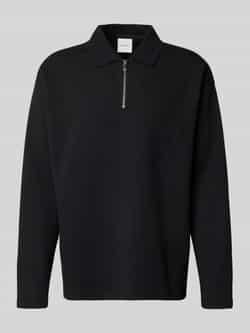 Calvin Klein Sweatshirt mit Polokragen und Rei&szlig;verschluss