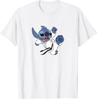Disney Lilo & Stitch Karate Kick Black Belt Cute Logo T-Shirt