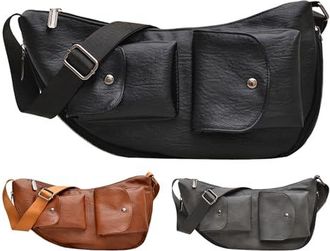 Generic Sac banane en cuir PU, sac de poitrine, sacs &agrave; bandouli&egrave;re tendance pour femmes, (noir)