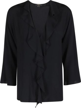 Seventy Femme, Blouses et Chemises, Noir, Taille: 36 FR Chemisier &agrave; Volants