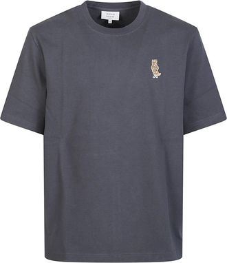 Maison Kitsun&eacute; Homme, Tops, Bleu, Taille: S Dressed Fox Comfort T-Shirt