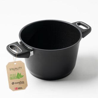 Squality Premium Kochtopf Induktion 20 cm & 2,5l PFAS frei - Kochtopf klein | Milchtopf | Non Stick Topf Induktion | Antihaft aus D&auml;nemark | Ofenfest bis 260 &deg;