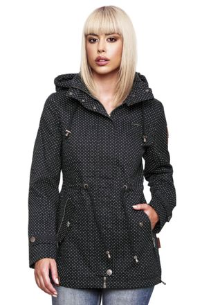 Marikoo Damen Jacke Fr&uuml;hling &Uuml;bergangsjacke leicht Parka Mantel Kapuze B690 [B690-Nyok-Navy-WP-Gr.S]