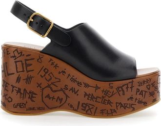 Chlo&eacute; Femme, Chaussures, Noir, Taille: 40 EU Maxime Wedge Sandal