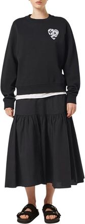 Scotch & Soda Damen Chest Artwork Regular Fit Sweatshirt, Schwarz, S EU