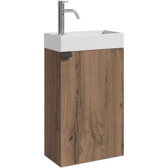 Badplaats Badplaats - wc Badmöbel Apollo 40x22 cm Eiche braun - Schrank Waschbecken Ba