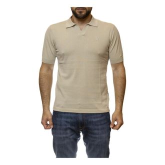 Refrigue Homme, Tops, Beige, Taille: XL Polo Tricot Logo
