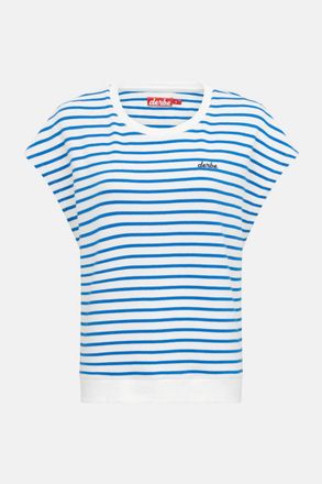 Derbe Derbe T-Shirt Interstriped Damen Wei&szlig; Blau