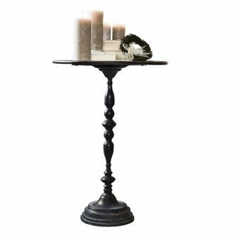 Loberon Beistelltisch St. George, Stilvoll & Robust, Aufwendiges Antik-Finish, Ablagetisch, Beistellm&ouml;bel, Eisen, antikschwarz