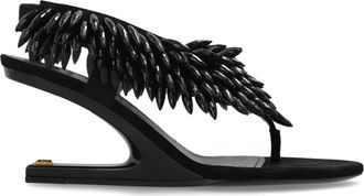 Balmain Femme, Chaussures, Noir, Taille: 36 EU Sandales compens&eacute;es avec appliqu&eacute;s
