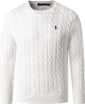 Polo Ralph Lauren Herren Pullover wei&szlig; unifarben