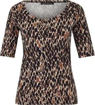 Betty Barclay Damen Trägertop mit Rippenstruktur 46, Dark Blue/Brown