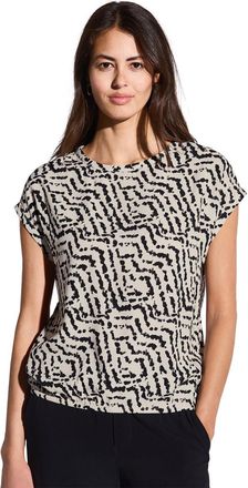 Street One Damen A345629 Bedruckte Bluse, Moonstone Sand, 44