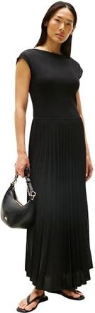 Tommy Hilfiger Robe Femme Rib Midi Fit & Flare, Noir (Black), 3XL