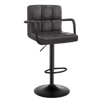 Woltu Barhocker 1er Set Barstuhl Tresenhocker Bistrohocker Designer Hocker mit R&uuml;ckenlehne, Kunstleder in Antiklederoptik h&ouml;henverstellbar drehbar Stahl Ant