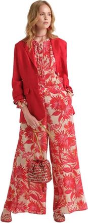 Maliparmi Maliparmi, Femme, Pantalons, Rouge, Taille: 34 FR Botanical Jungle Pantalons