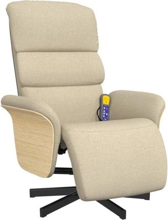 vidaXL Massagesessel mit Fußteil Creme Stoff Vidaxl