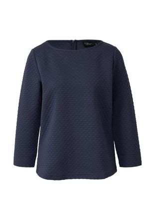 s.Oliver Jacquard-Sweatshirt im Relaxed Fit mit U-Boot-Ausschnitt