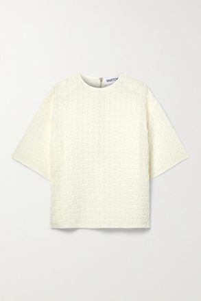 Nellie Partow Haut En Tulle Cloqu&eacute; Seraphine - Blanc