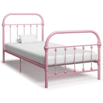 vidaXL Cadre de lit Rose M&eacute;tal 90 x 200 cm