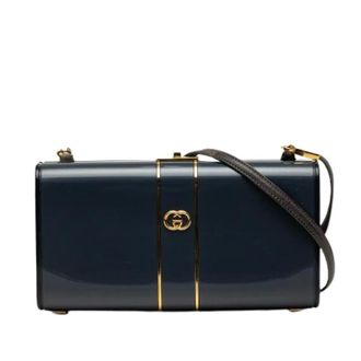 Gucci Sac bandouli&egrave;re en cuir verni Pre-owned - Femme - Pre-owned - Bleu - Taille: ONE Size
