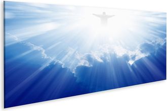 Islandburner Bild auf Leinwand Himmlisches Lichtstrahlen und Wolken Spiel in der Atmosph&auml;re Bilder Wandbilder Poster