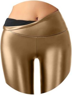 ORANDESIGNE Legging en Cuir PU Plus Velours Femme Pantalon Skinny Extensible Pantalon Similicuir Taille Haute Chaud Doux Doublure Polaire Velours Leggings A Kaki 