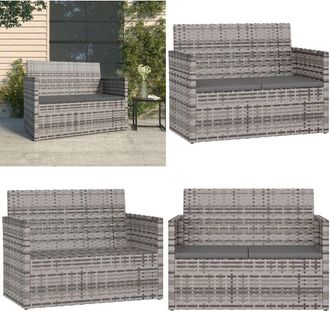 vidaXL Vidaxl - Gartenbank mit Kissen Grau 105 cm Poly Rattan - Gartenbank - Outdoor M&ouml;bel - Rattan Gartenm&ouml;bel - Balkonm&ouml;bel - Terrassentisch - Home &