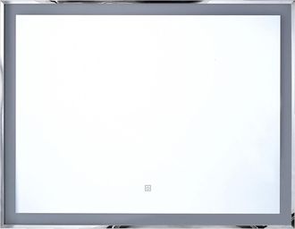 Beliani Moderner LED-Lichtspiegel Silber f&uuml;r Ihr traumhaftes Bad 90x70cm Argens