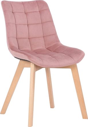 Clp Esszimmerstuhl Passaic Samt, Gesteppter Polsterstuhl mit Bodenschonern, Belastbarkeit von 150 kg, Farbe:pink