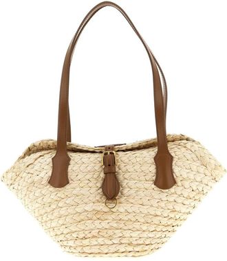 Dolce & Gabbana Panier en paille avec accents en cuir - Femme - Sacs - Beige - Taille: ONE Size