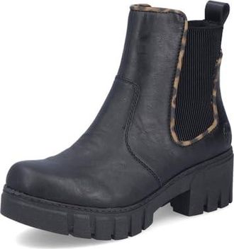 Rieker Boots noires &agrave; talon d&eacute;croch&eacute; moyen avec un zip et des soufflet &eacute;lastiqu&eacute; - Taille numeric_38