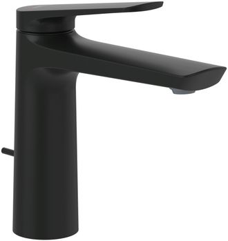 Villeroy & Boch Oasis Miscelatore Per Lavabo Con Scarico A Salterello. Cartuccia In Ceramica. Risparmio DAcqua. Altezza 114 Mm - Nero Opaco