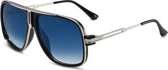 SHEEN KELLY Lunettes de soleil Pilot Homme Femme Rétro Classique Années 80 Oversized vintage Lunettes Unisexe claire Lentille