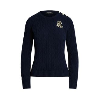 Ralph Lauren Femme, Pulls, Bleu, Taille: 38 FR Pull en maille torsadée