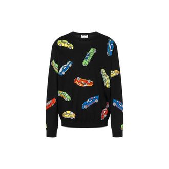 Moschino Homme, Pulls, Multicolore, Taille: XL Pure Cotton Intarsia Pullover