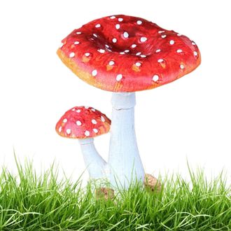 Generic Rotes Harz Pilz Dekoration - Niedliche Realistische Figuren Miniaturbilder F&uuml;r Zuhause Und Drau&szlig;en Langlebiges Handwerkliches Design Mit Lebendiger Ob
