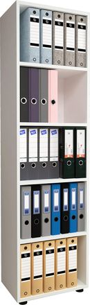 VCM Holzregal stehend/platzsparender Aktenschrank/Ma&szlig;e ca. H. 178 x B. 49 x T. 32 cm/Elegantes Regal/B&uuml;roregal - Ulas 5f