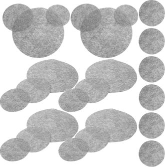 Garneck 24 St&uuml;ck Teiliges Filz Topf Pfannenschutz rutschfeste Teller Geschirrtrennpads Graue Filzschoner zum Schutz von Kochgeschirr Geschirr und Arbeitsfl&auml;ch