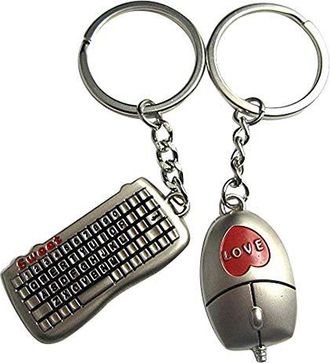 Generic 1 paire couple cr&eacute;atif en m&eacute;tal trousseau souris clavier conception couple porte-cl&eacute;s sac &agrave; main sac &agrave; main pendentif charme voiture cl&eacute;s ornements ca