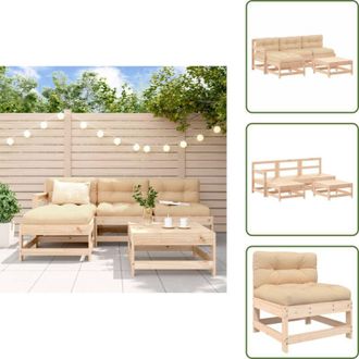 vidaXL Gartenhocker - vidaXL 5-tlg. Garten-Lounge-Set mit Kissen Massivholz - Kissen