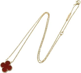 Van Cleef & Arpels collier Alhambra en or 18ct &agrave; pierre de cornaline (ann&eacute;es 2010) - Rouge