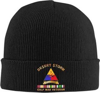 Generic Bonnet en Tricot V&eacute;t&eacute;ran De La 3E Division Blind&eacute;e Am&eacute;ricaine, Guerre du D&eacute;sert Thermique Chapeau Tricot&eacute; Doux Bonnet Tricot&eacute; pour Sport Femme Ski