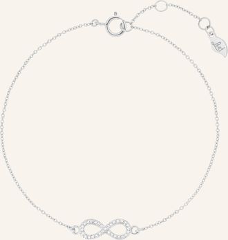 Leaf Armband Infinity Aus 18 Karat Wei&szlig;gold Mit Diamanten silber