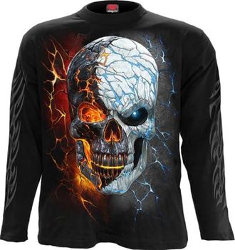 Spiral Divided Soul Homme T-Shirt Manches Longues Noir XXL 100% Coton Regular/Coupe Standard