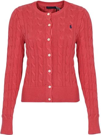 Polo Ralph Lauren Femme, Pulls, Rouge, Taille: 40 FR Cable-Knit Cotton Cardigan
