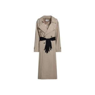 Maison Margiela Doppelreihiger Trenchcoat mit Sch&auml;rpe - - Coats - Damen - Beige - S